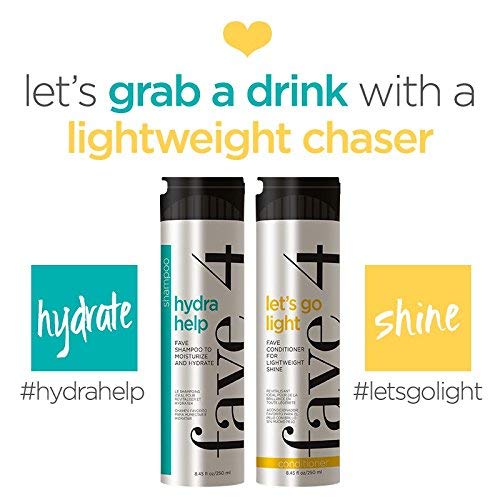 fave4 hair Shampoo and Conditioner Set - Hydra Help Moisturizing Shampoo + Let's Go Light Conditioner for Dry, Damaged and Frizzy Hair, 8.5 fl oz