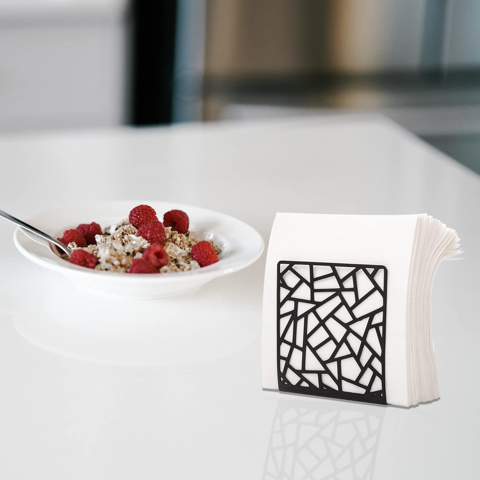 Farmhouse Black Napkin Holder for Table Decor, Modern Metal Paper Napkin Holders for Your Home Kitchen Bathroom Dinning Table