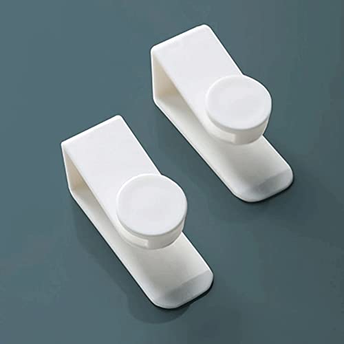 GOOFFY Door Metal Hooks for Hanging 2Pcs Portable Multi-Functional Free Punching Door Back Hook White for Home Kitchen Bathrooms Door Hooks Hanger