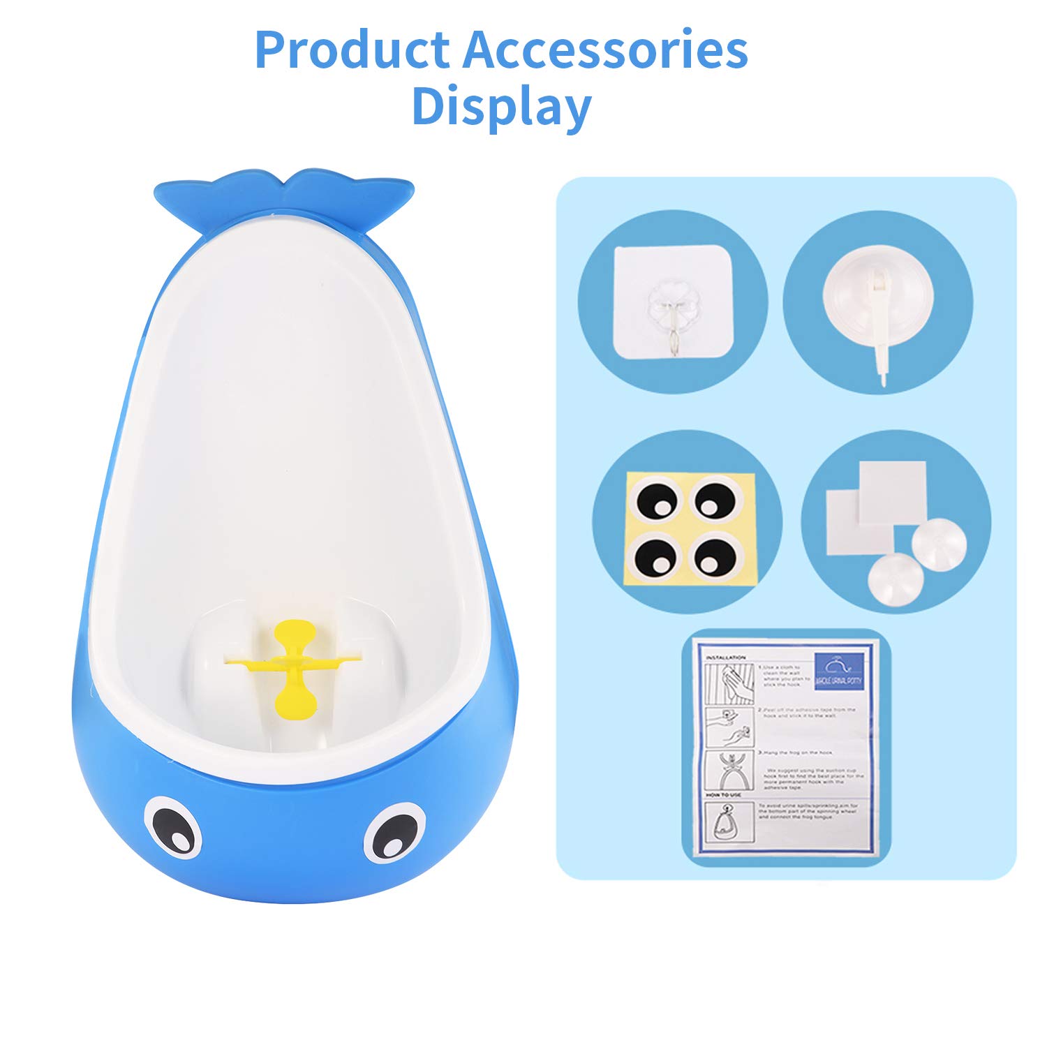 Cute Cow Urinal Potty Training for Boys with Funny Aiming Target/Portable Toilet Training, Potty Urinal Pee Trainer Urine (White)