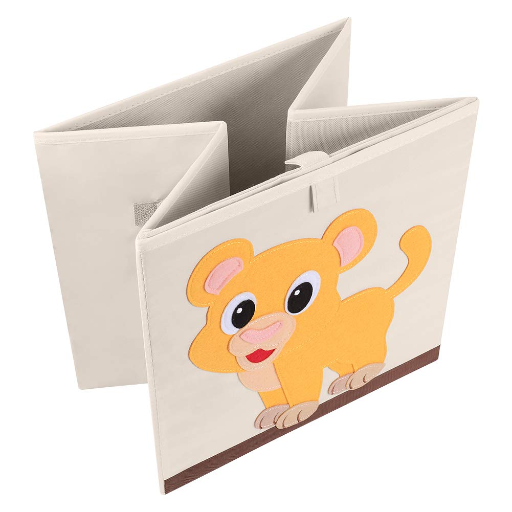 CLCROBD Foldable Animal Cube Storage Bins Fabric Toy Box/Chest/Organizer for Kids Nursery, 13 inch (Rhino)