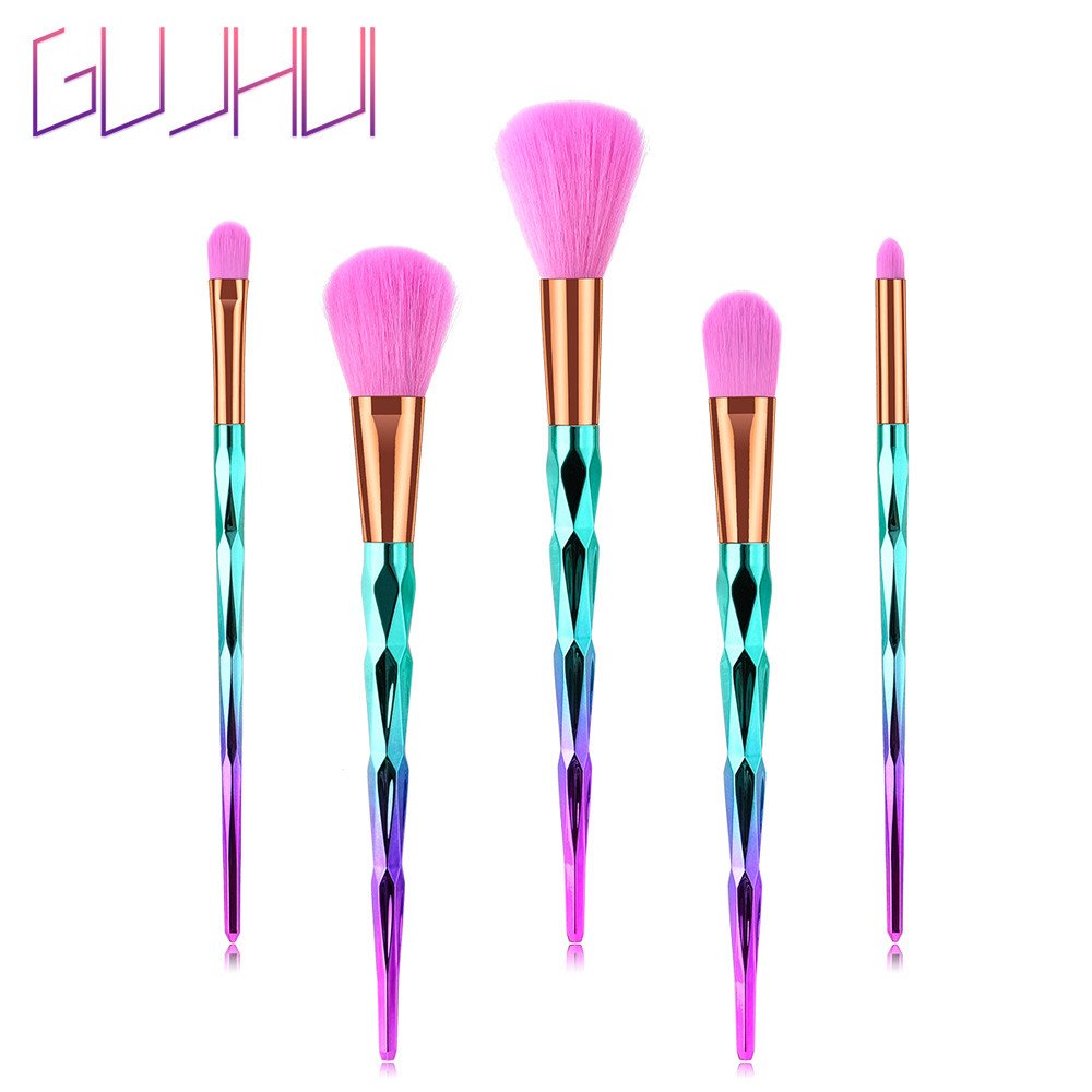 Gothic Vanity Sets Makeup Brush Foundation 5PCS Eyeshadow Wooden Tools Eyebrow Brush Cosmetic Brush Makeup Brush Case