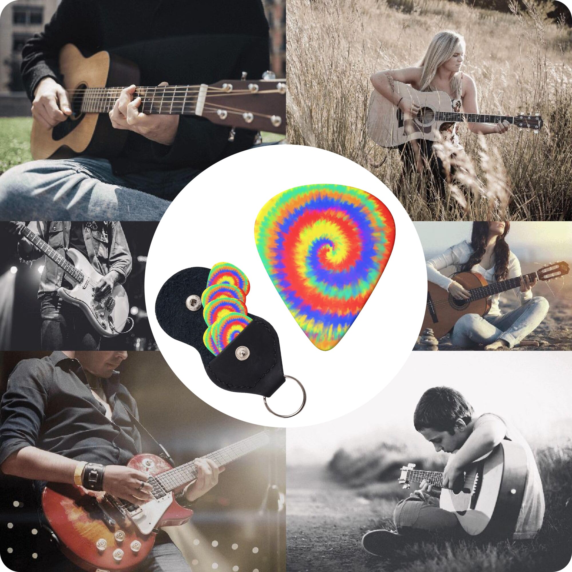 Custom Guitar Picks 6-180 pack Personalized Guitar Picks Set Design Photo Text Name 0.71mm Thin, Electric Guitar Bass Ukulele Accessories Memorial Gift for Men Women (0.71mm Double Sided Printing)