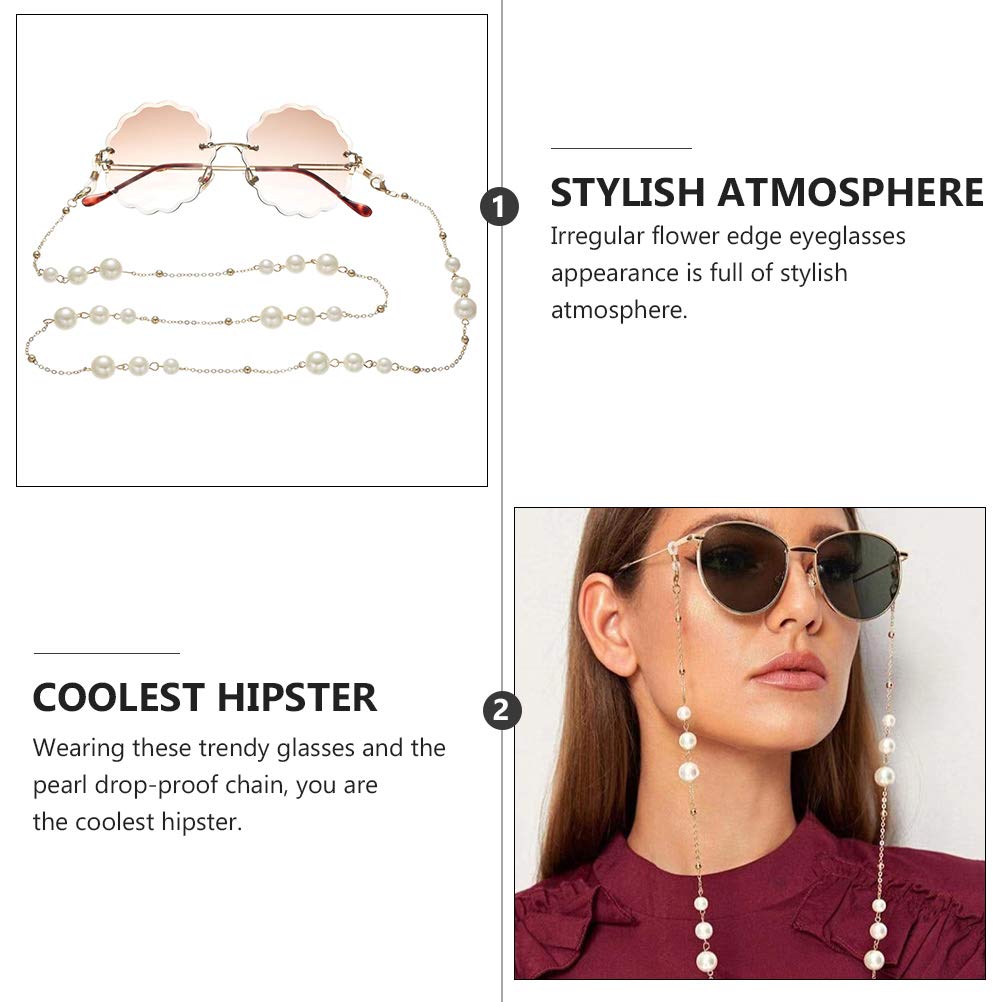 VALICLUD 1 Set 2Pcs Irregular Photo Props Trendy Chic Street Shooting Glasses (Golden)