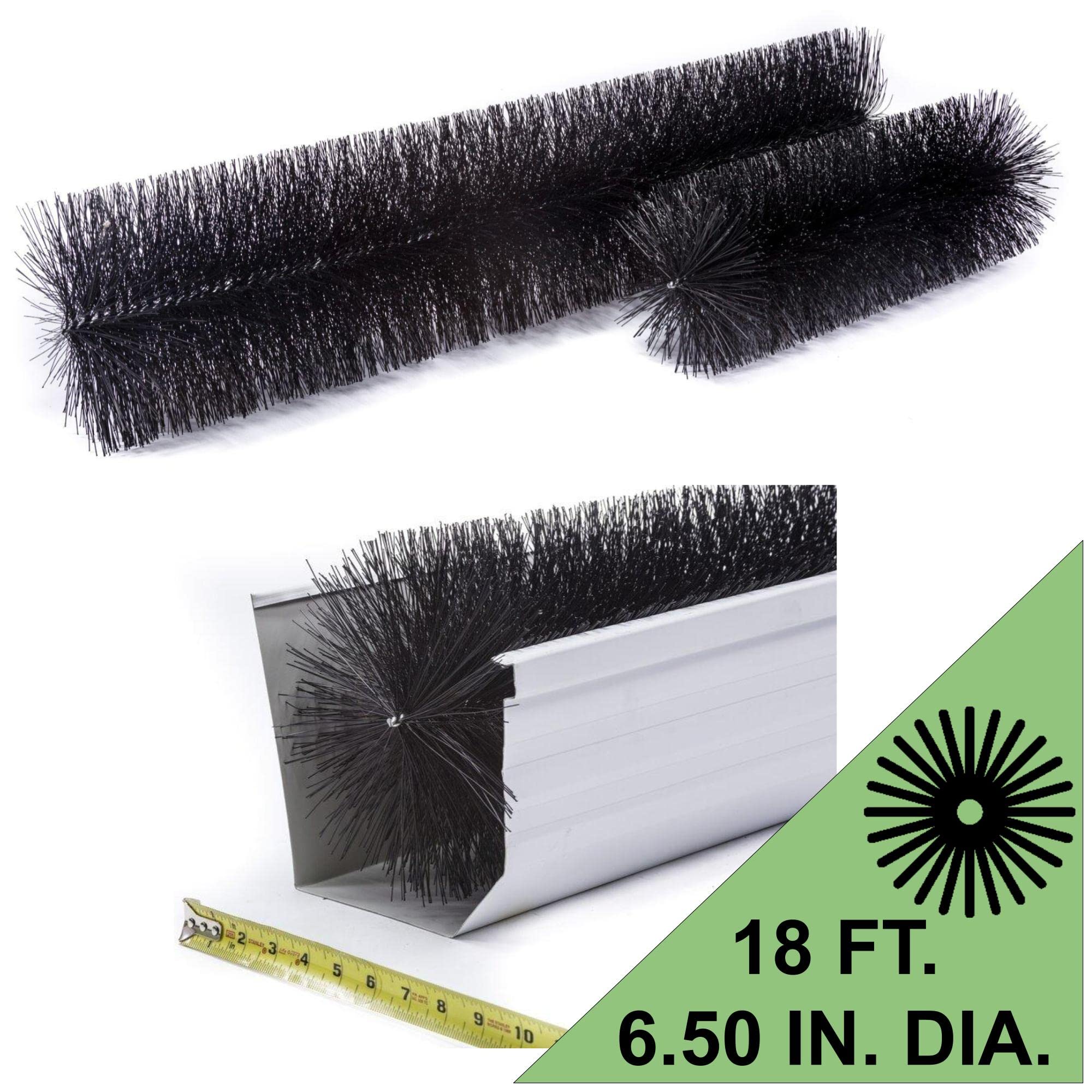 Commercial Gutter Filters - Sizing Samples for Large Metal Building Gutters - 3 Brush Diameters - 8", 6.5", 5.25"