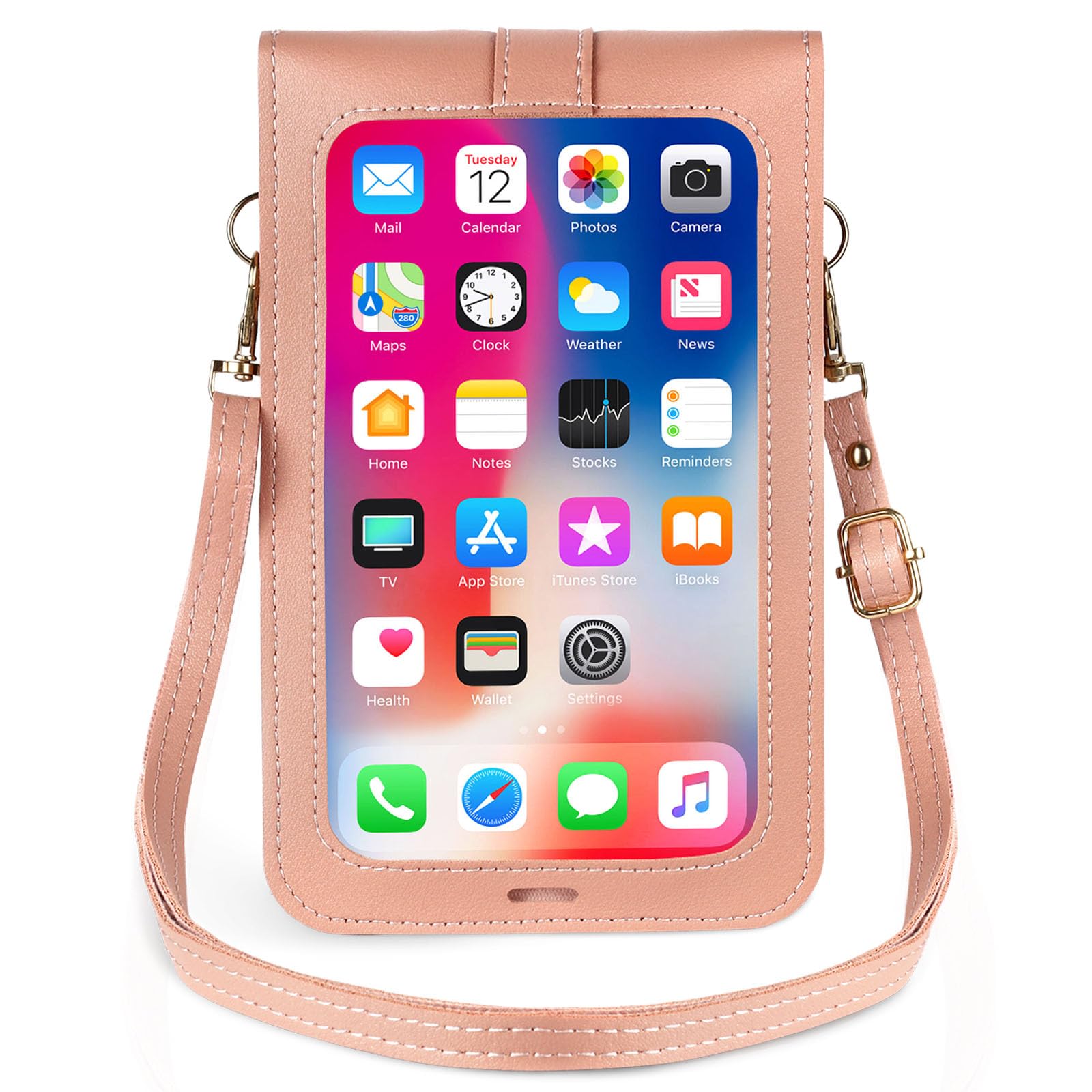Toniker PU Leather Multi Pocket Casual Small Crossbody Bag Cell Phone Purse Wallet for Women