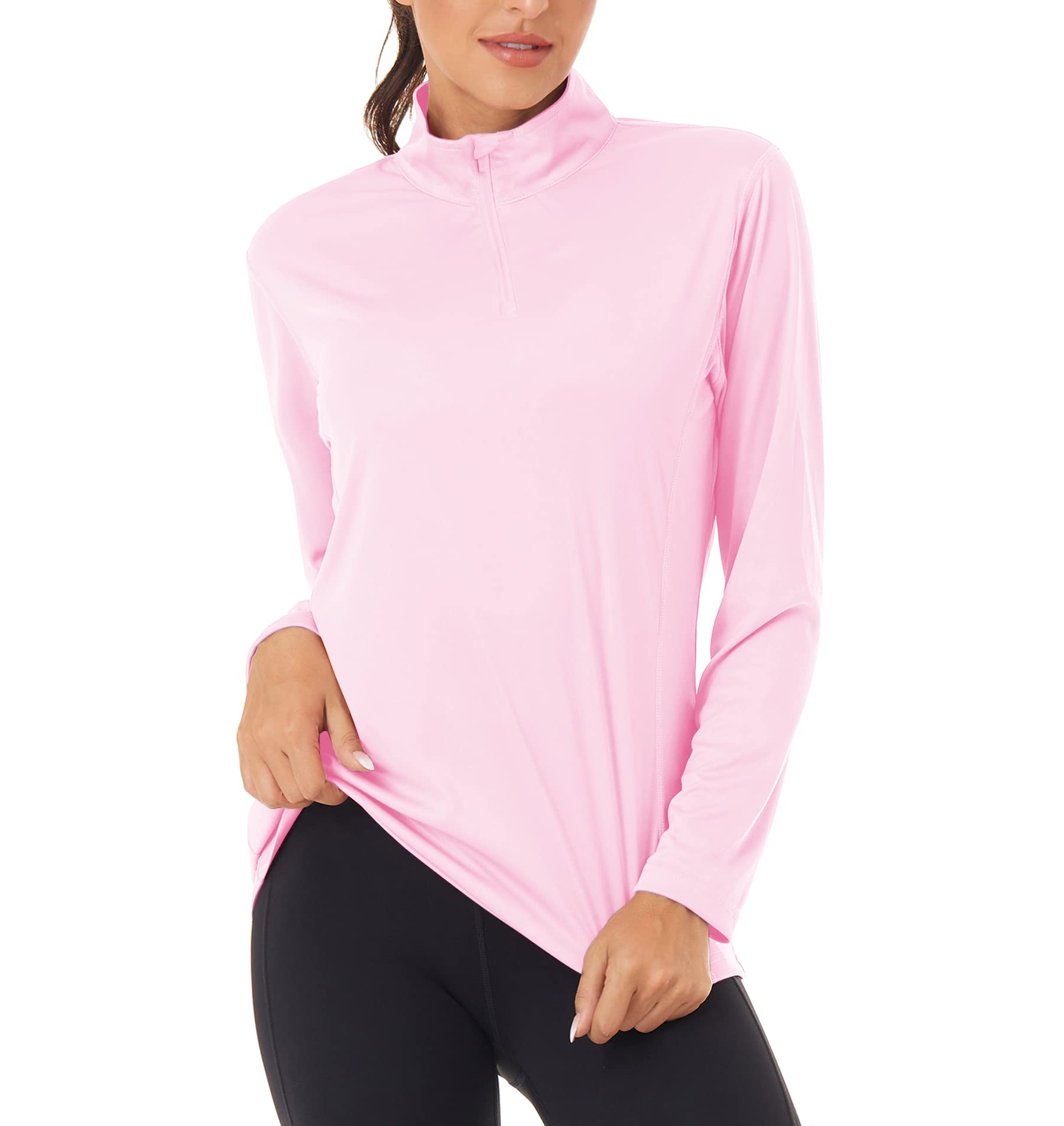 EKLENTSON Womens Sweatshirt Comfy Fit Essentials Beach Performance Tops Outwear Pink