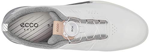 ECCO Women's S-Three BOA Gore-TEX Waterproof Hybrid Golf Shoe, White/Silver Grey, 7-7. 5