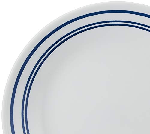 Corelle Vitrelle 8-Piece Salad Plates Set, Triple Layer Glass and Chip Resistant, Lightweight Round 8-1/2-Inch Plates, Classic Café Blue