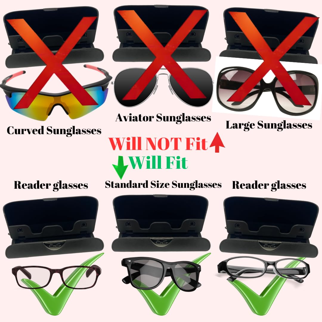EYECARRY Charcoal Gray Eyeglasses Case, Soft Vegan Leather Glasses Holder, Patented Open Face Design For Easy One-Handed Access, Hard Shell Case For Men or Women Sunglasses, Reading Glasses & More