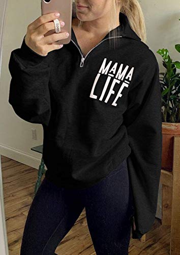 Ciao Italian Hello Pullover - Womens Casual Long Sleeve Letter Italian Goodbye Graphic Sweatshirt Tops (black3, 2XL)