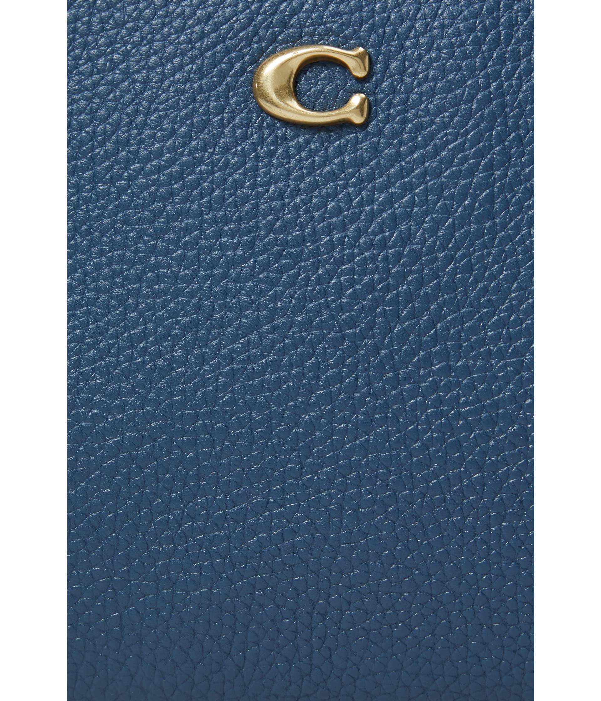 Coach Polished Pebble Small Wristlet Denim One Size