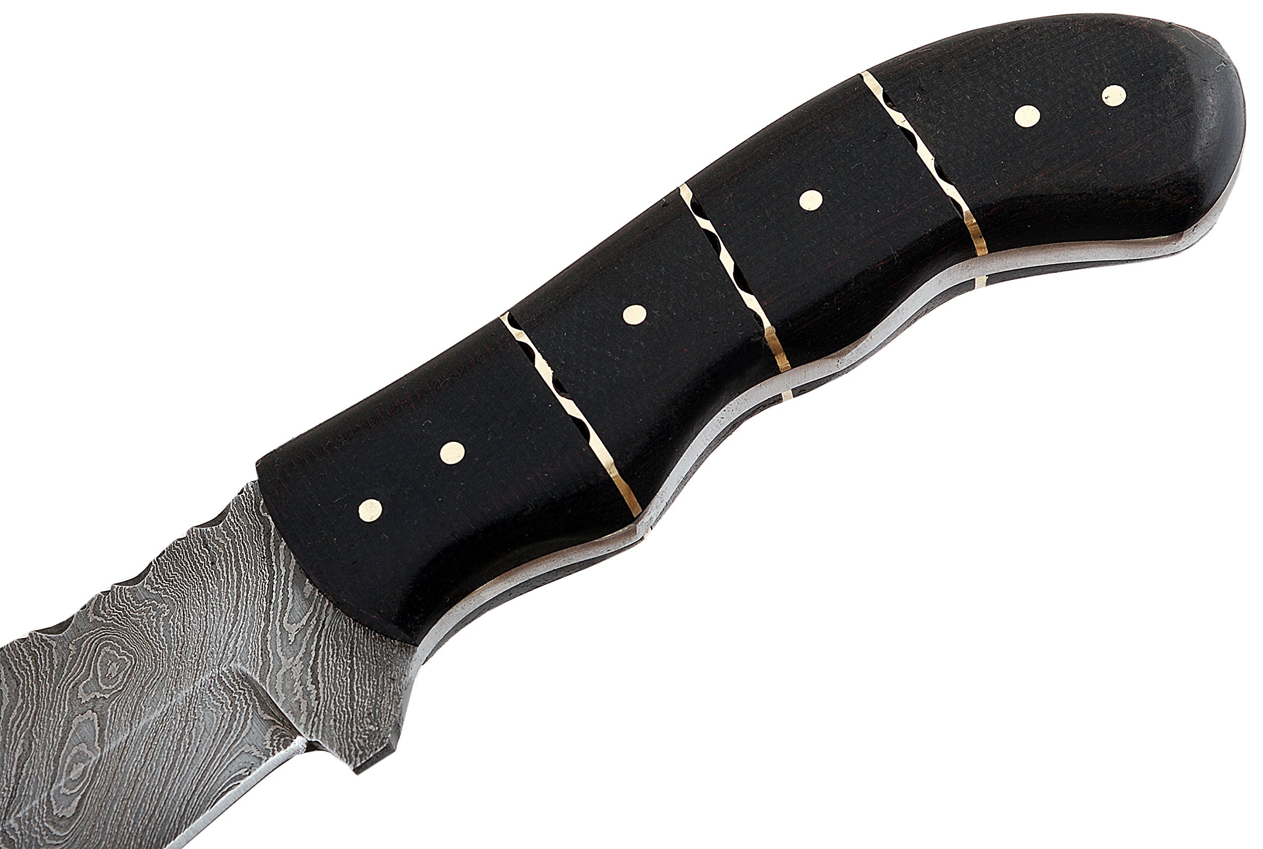 Damascus Hunting Fixed Blade Tracker Knife – 10.5” EDC Custom Handmade Knives, Bushcraft Outdoor Camping Survival Chef Knife, Bowie Knife, Micarta Handle with Leather Sheath