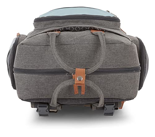 Graco Unisex Baby Double Handle Diaper Bag Backpack with Changing Pad, Heather Gray Color Block, Large