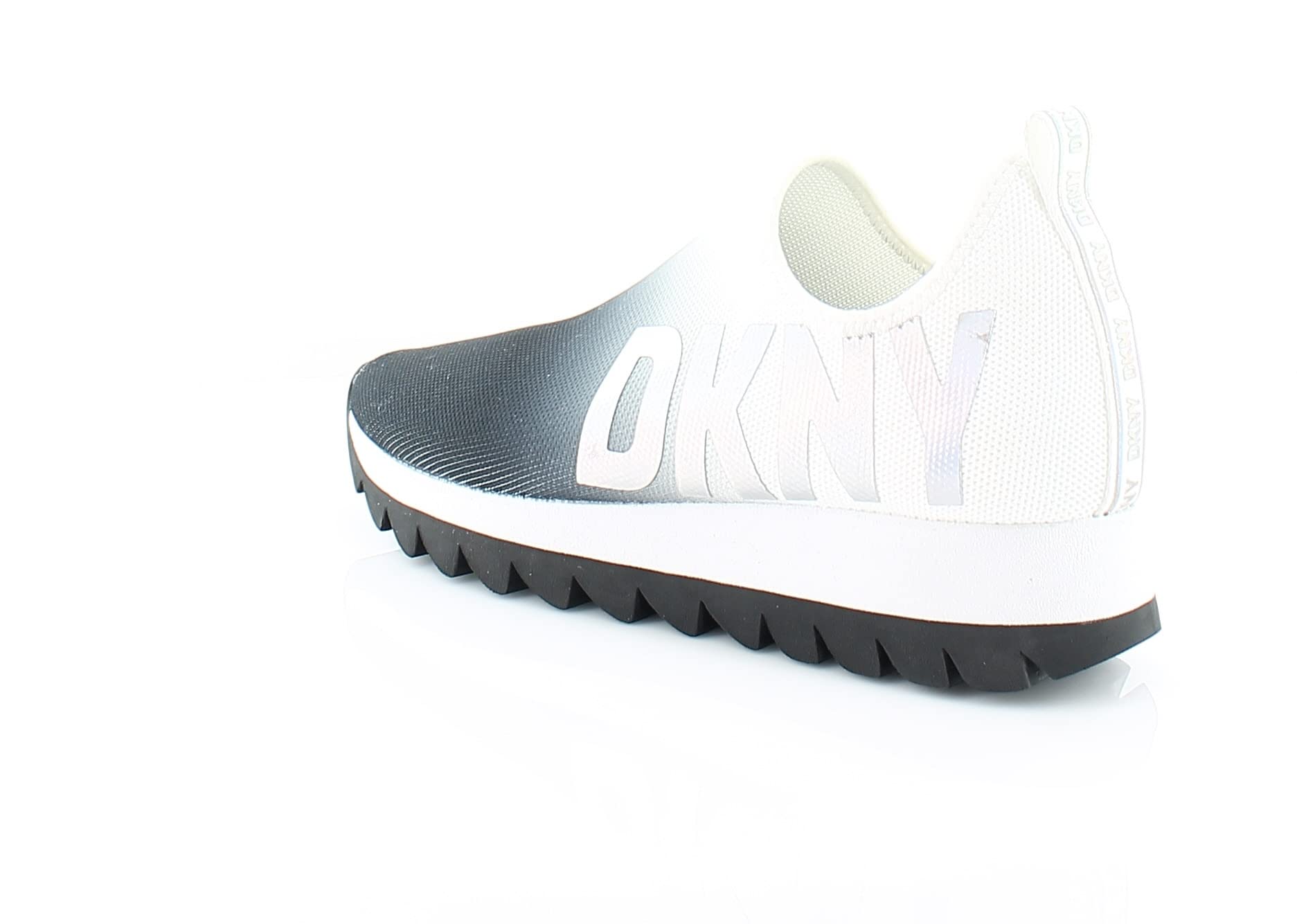 DKNY Womens Azer Slip On Running Sock Sneakers B/W 5.5 Medium (B,M)