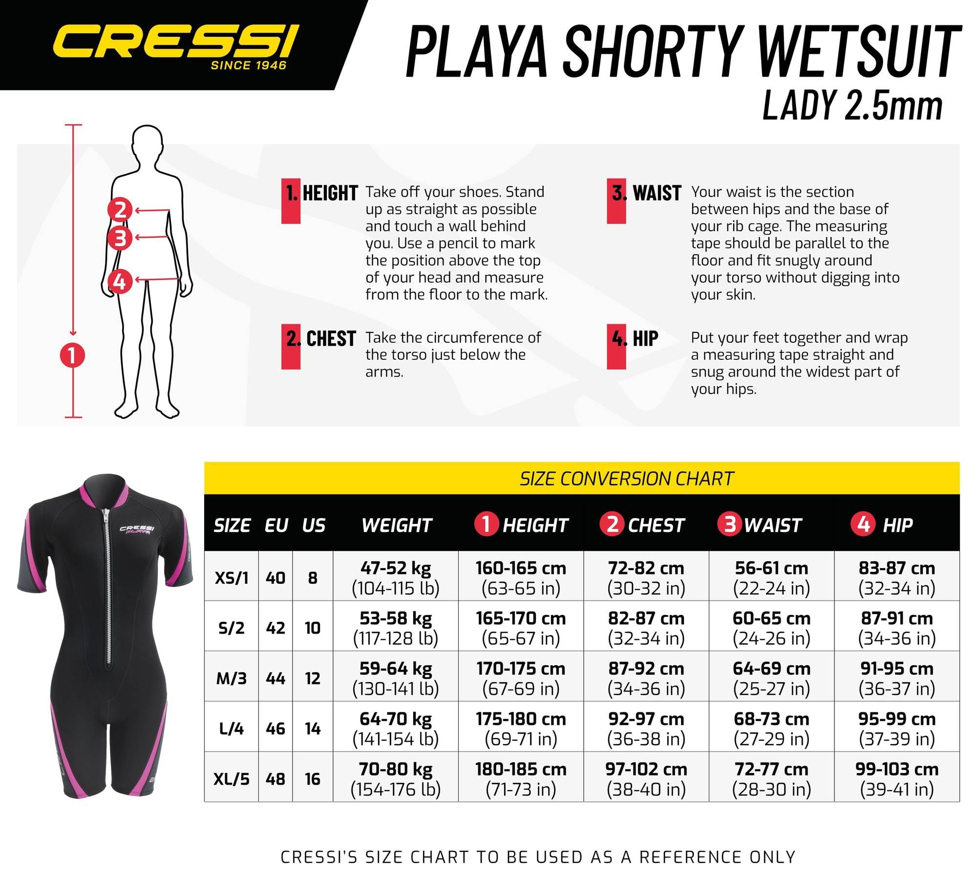 Cressi Playa Woman 2.5mm, 5/XL