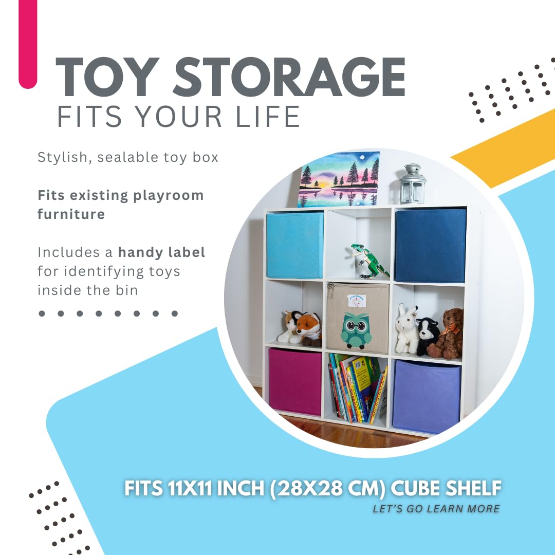 Let's Go Learn More Toy Storage Box with Play Mat for Kids | Toy organizer and storage bin with foldable play mat for building bricks, magnets, blocks, little cars, dolls