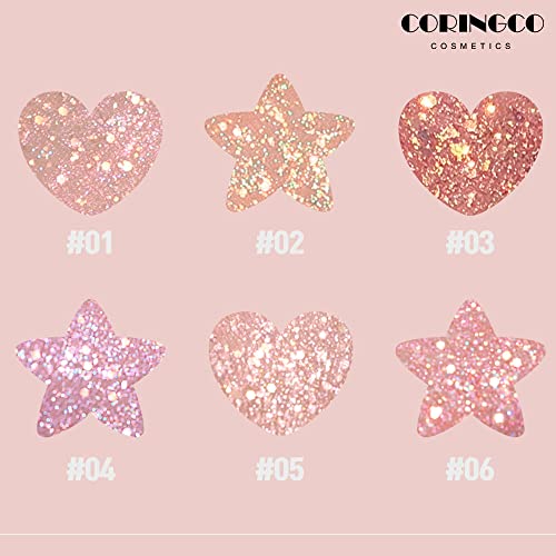 CORINGCO [SET] Eye Glitter Makeup Liquid Eyeshadow Sparkle | Shabam Shabam Romantic Glitter Shadow K beauty Makeup Shimmer (#06 Cherry Blossom Light)