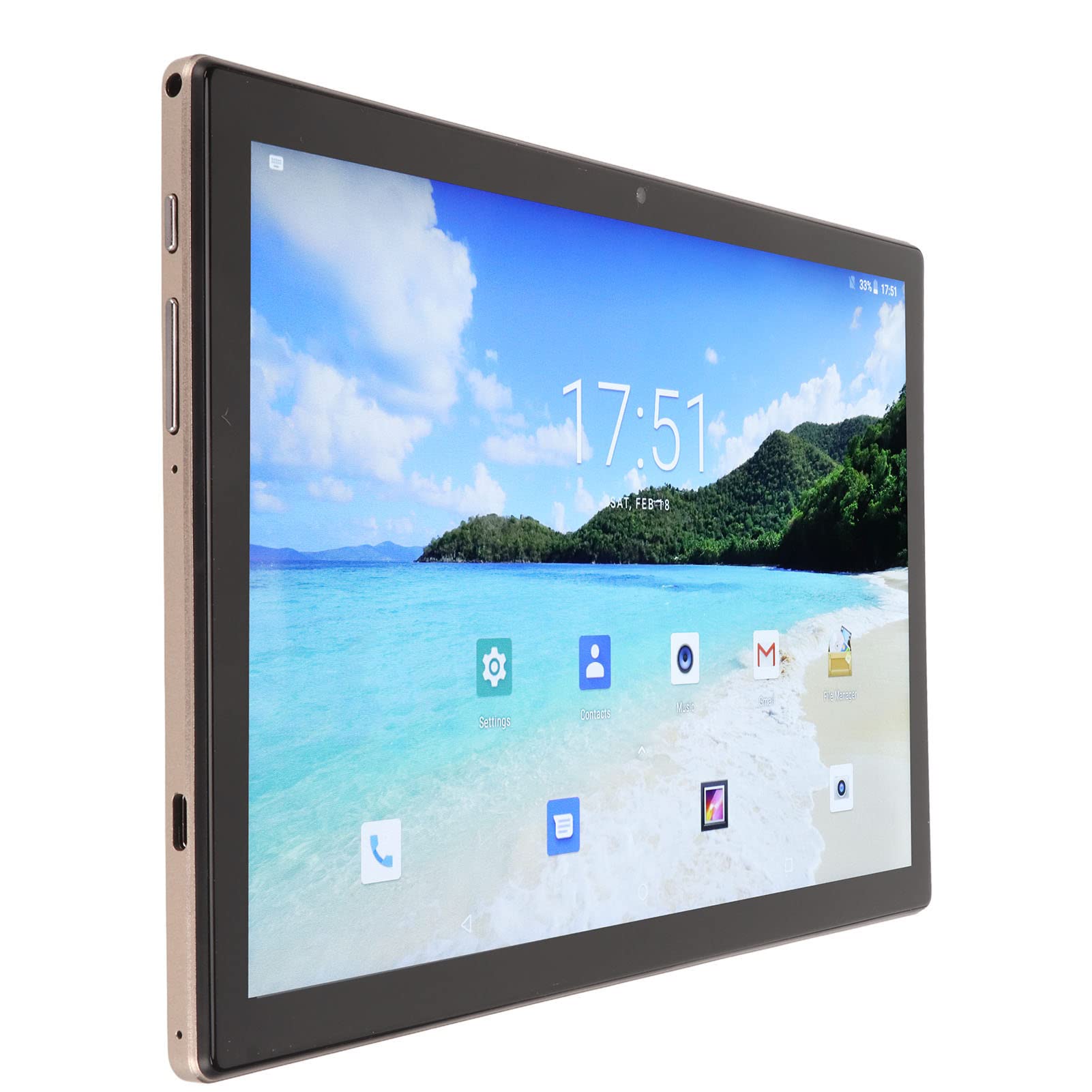 DAUZ HD Tablet, 7000mAh 8GB RAM 256GB ROM 10.1 Inch FHD Display Office Tablet for Gaming (US Plug)