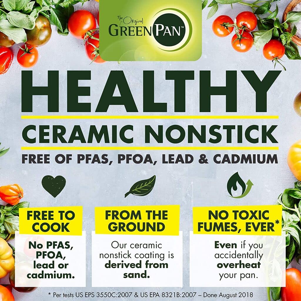 GreenPan Healthy Ceramic Nonstick, 2QT Rice Grains and Soup Maker, Caldero Pot with Lid, PFAS-Free, Induction, Dishwasher Safe, Oven Safe, Taupe