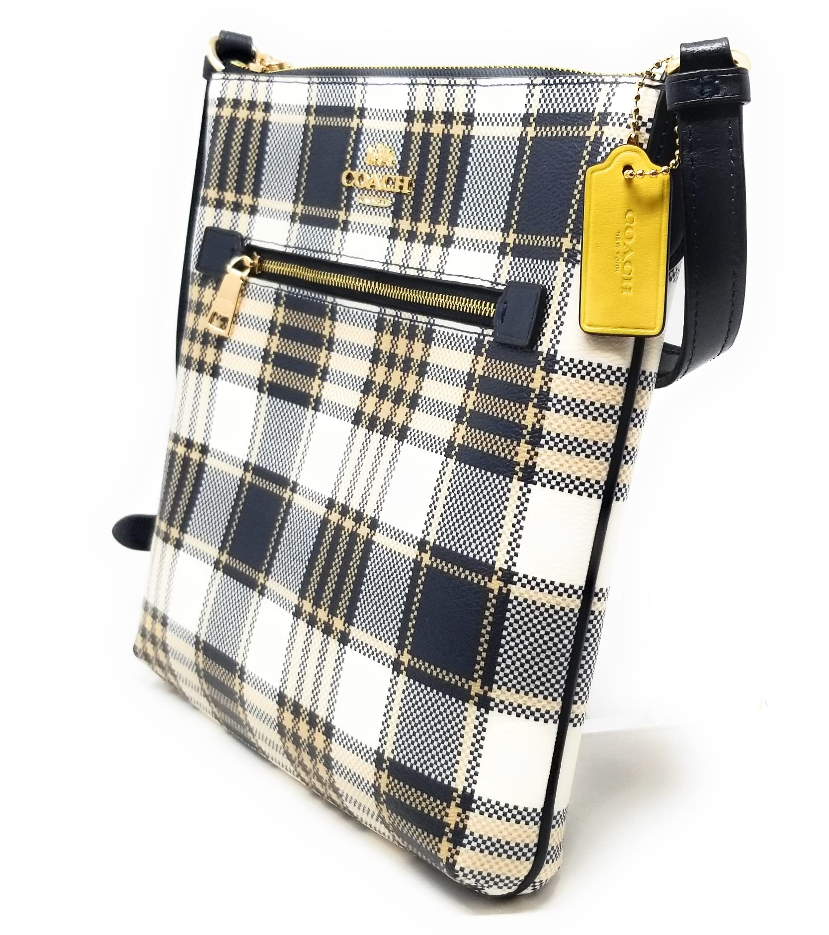 COACH Womens Rowan File Bag (Garden Plaid - Midnight Multi)