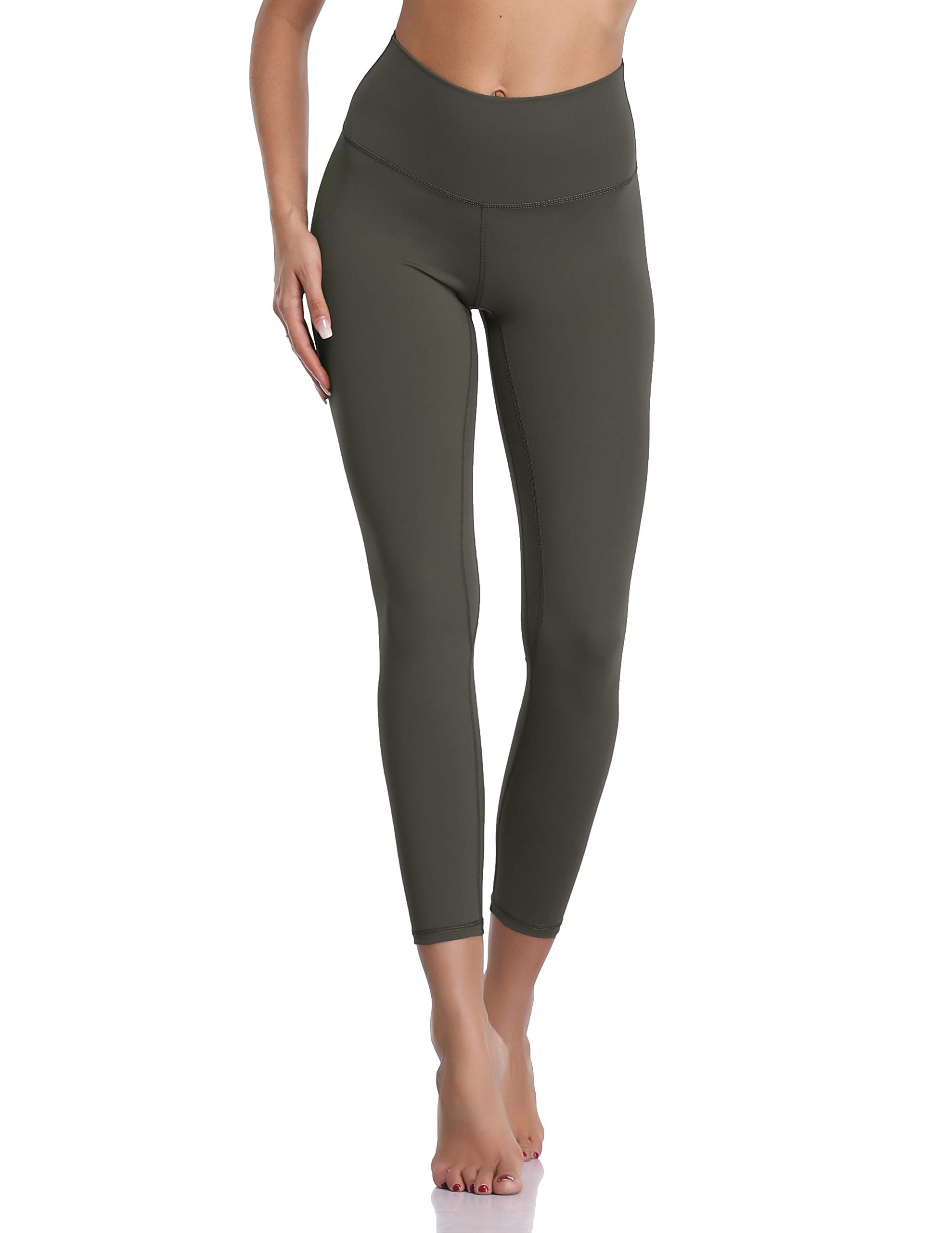 Colorfulkoala Women's Buttery Soft High Waisted Yoga Pants 7/8 Length Leggings (XL, Olive Green)