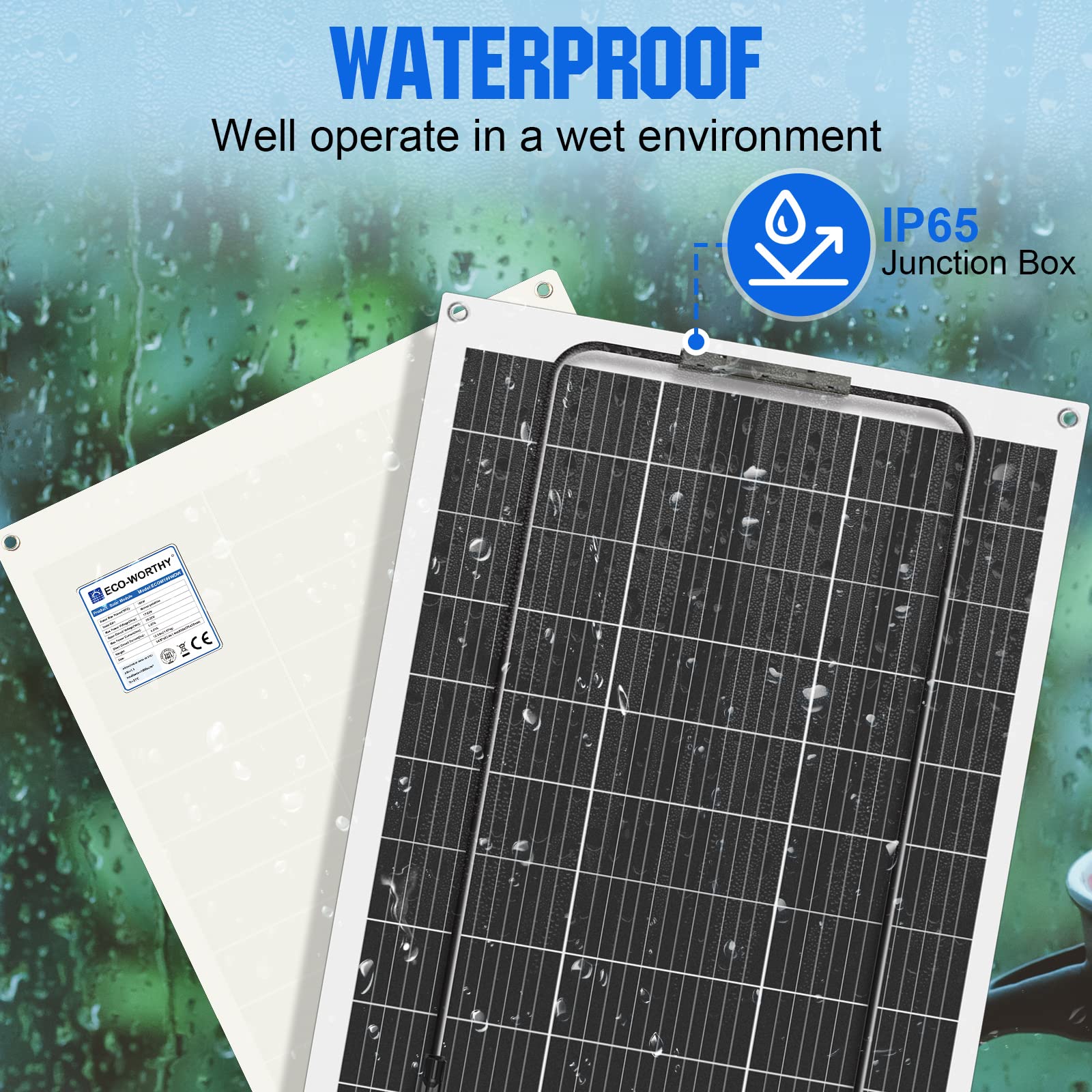 ECO-WORTHY 8pcs 130Watt (1040W) Flexible Solar Panels 12 Volt Waterproof Monocrystalline Lightweight Solar Panel for RV, Boats, Cabin, Roofs, Curved Surfaces