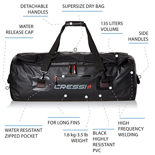 Cressi Waterproof Bag for Scuba Freediving Equipment - 135 Liters Capacity | GORILLA PRO XL quality since 1946