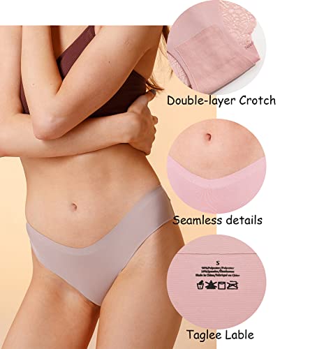 Sth Big Sexy Cheeky Underwear for Women Lace Bikini Panties Ladies No Show Hipster V-Waist Multi-Pack