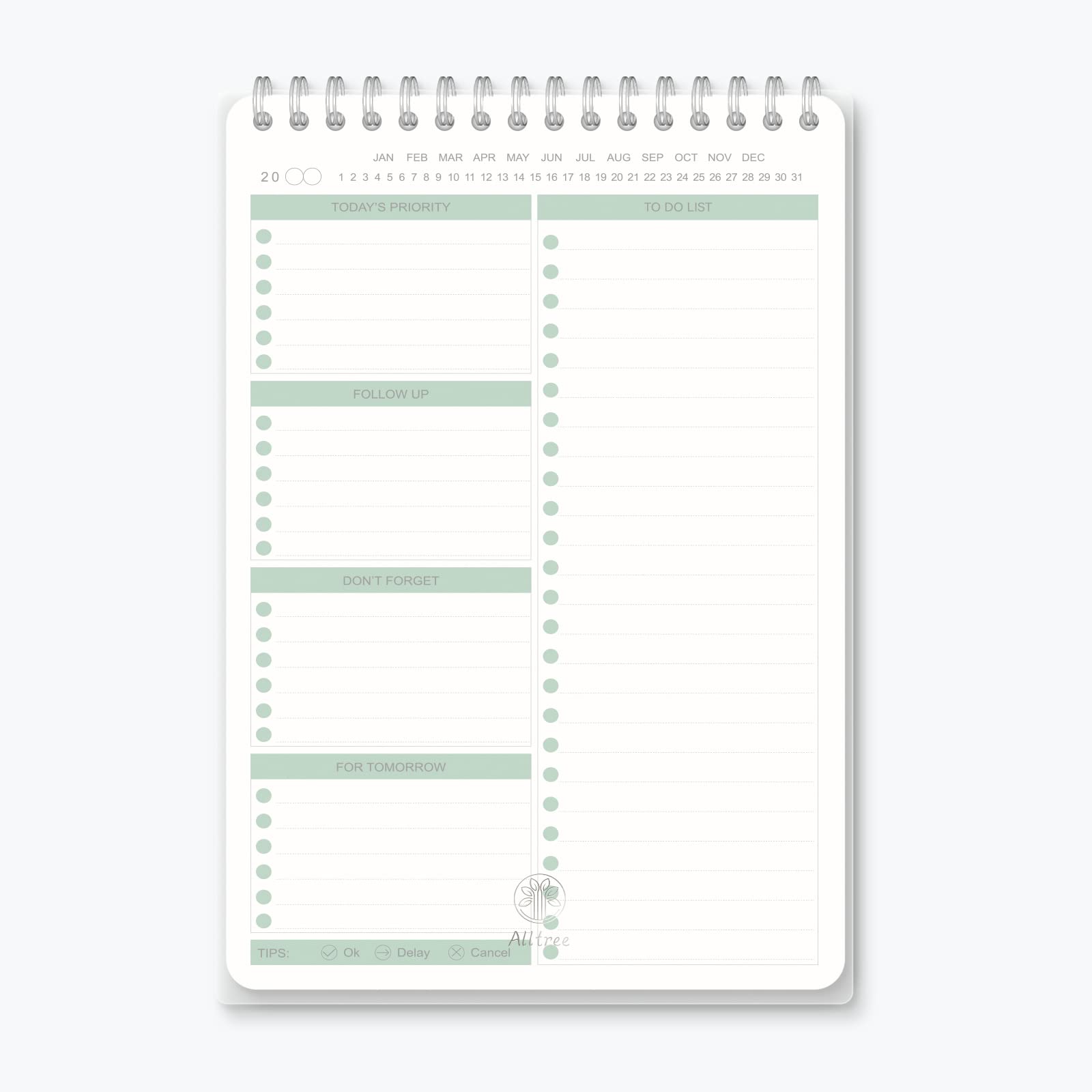 Daily To Do List Notepad, Daily Planner Notepad Undated With 52 Sheet, Appointment book for Top Priorities, Meeting, Follow up, Notes, 1 Pack, Pink(5.5"x8.5")