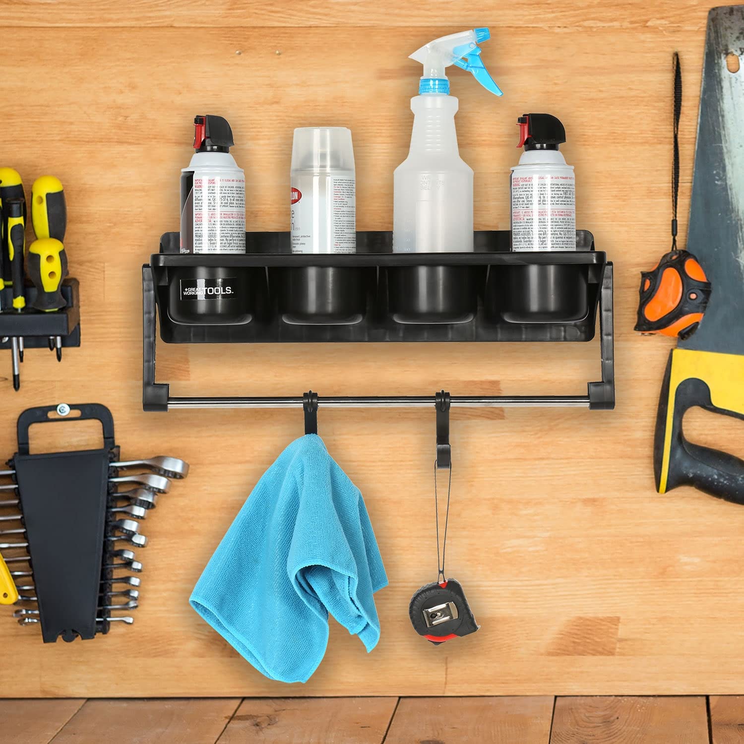 GREAT WORKING TOOLS Spray Bottle Holder Wall Mount Detailing Spray Bottle Rack