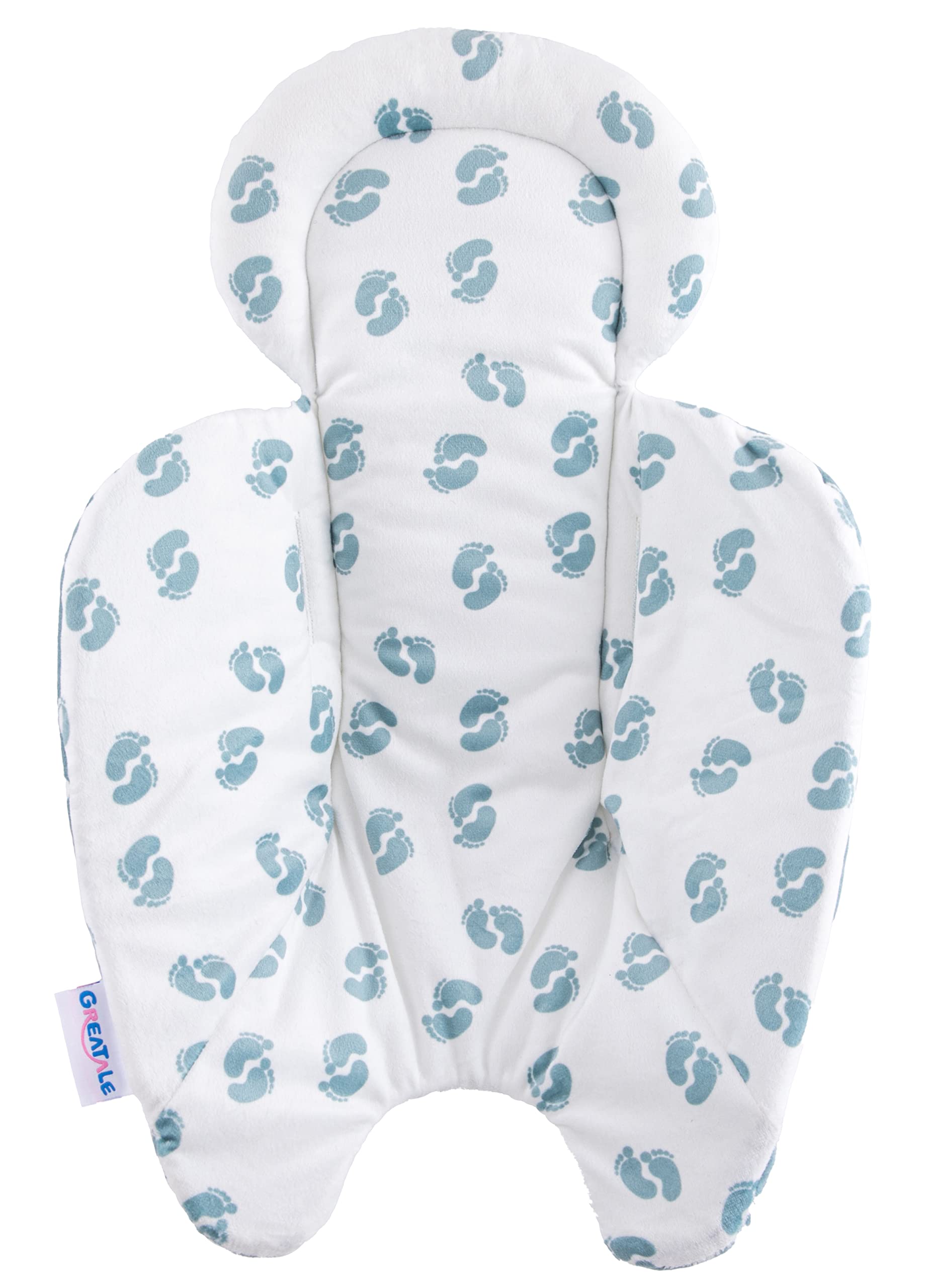 GREATALE Infant Insert Compatible with The Latest Version of 4moms RockaRoo and MamaRoo,Reversible Newborn Insert,Baby Insert with Head and Body Support (Insert(Morandi Grey) + 5 Pcs Strap Pad)