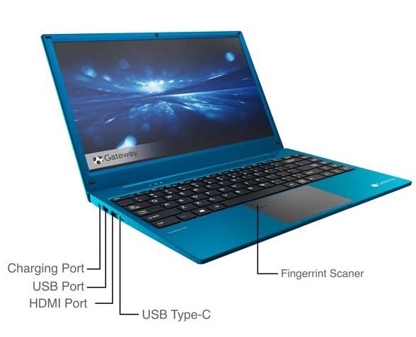Gateway 14.1" FHD High Performance Laptop in Blue Ryzen 5 Quad-Core up to 3.7 Processor 8GB DDR4 RAM 256GB SSD HDMI Wi-Fi Win 11