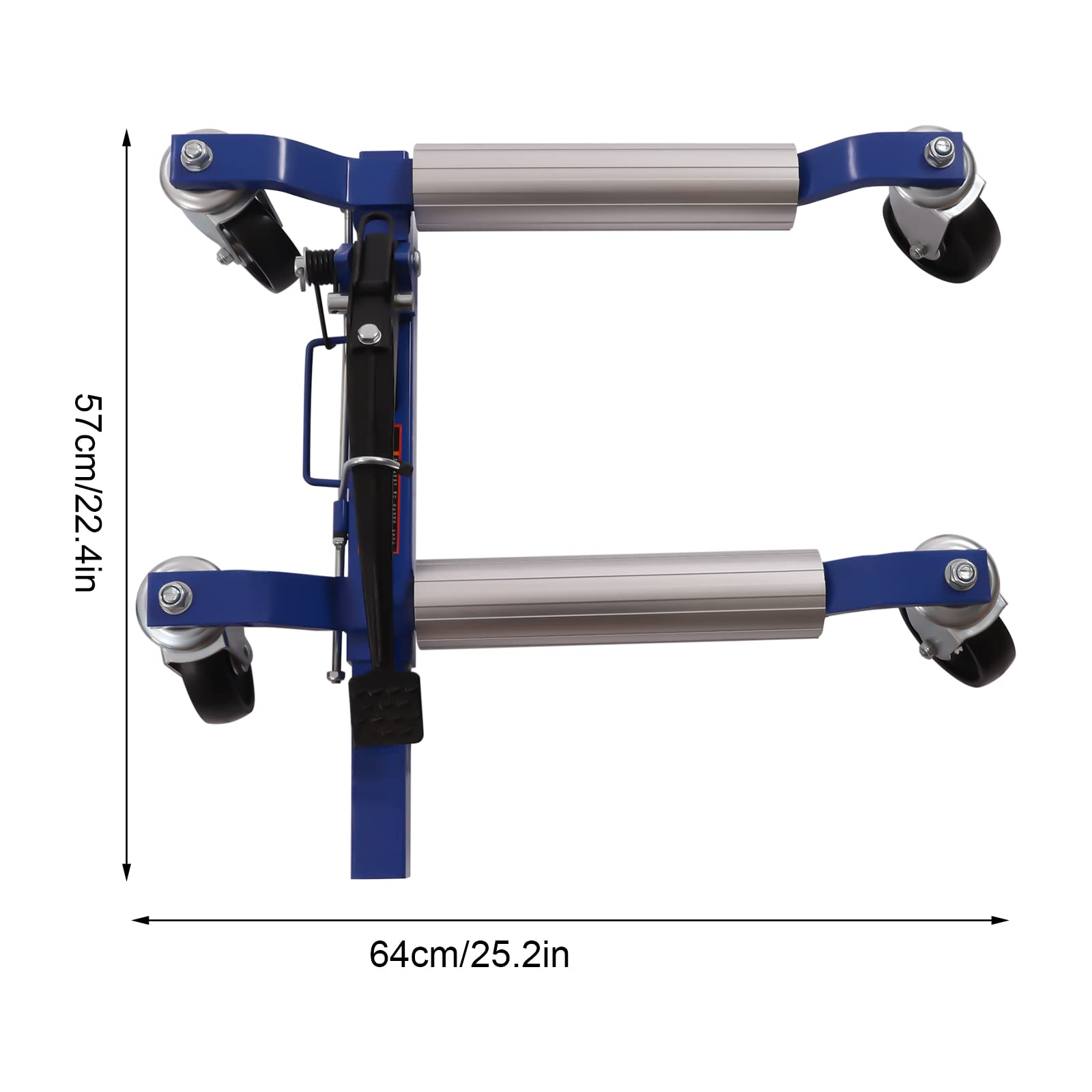 CUBELLIN 2PCS Car Wheel Dolly Set 1300lbs Capacity Self Loading Dolly 10.24-22.44in Retractable Heavy Duty Wheel Dollies with Ratcheting Foot Pedal