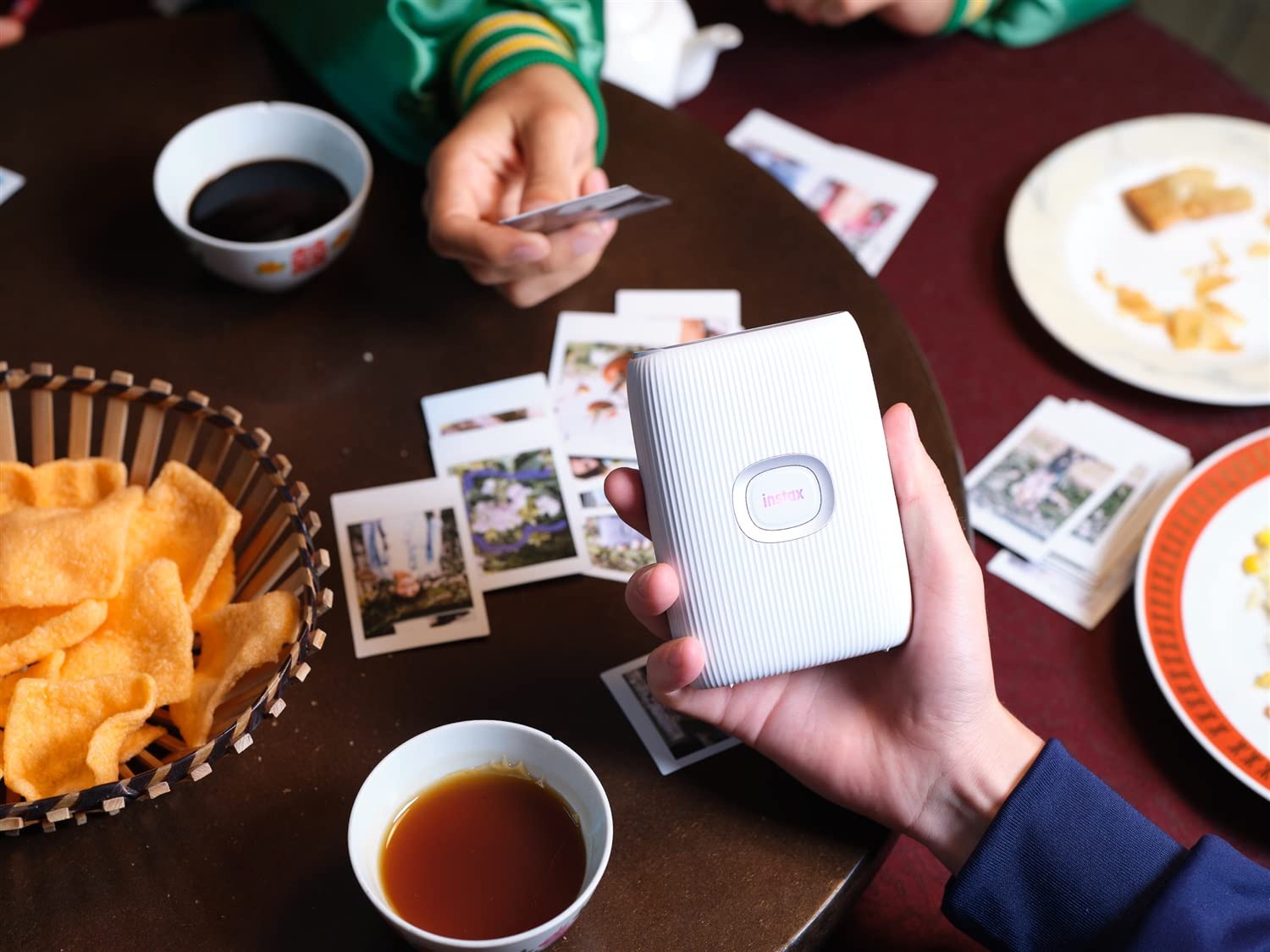 Fujifilm Instax Mini Link 2 Smartphone Printer Clay White, Fuji Instax Mini Film 40 Sheets, Protective Case, Instant Printer Bundle
