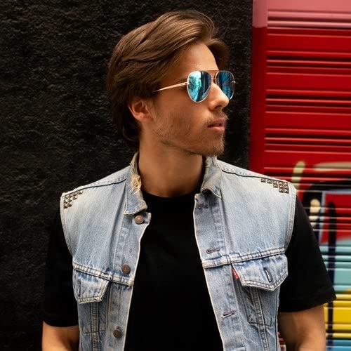 CLANDESTINE Panorama Gold Light Blue by HYPE - Nylon HD Men & Women Sunglasses