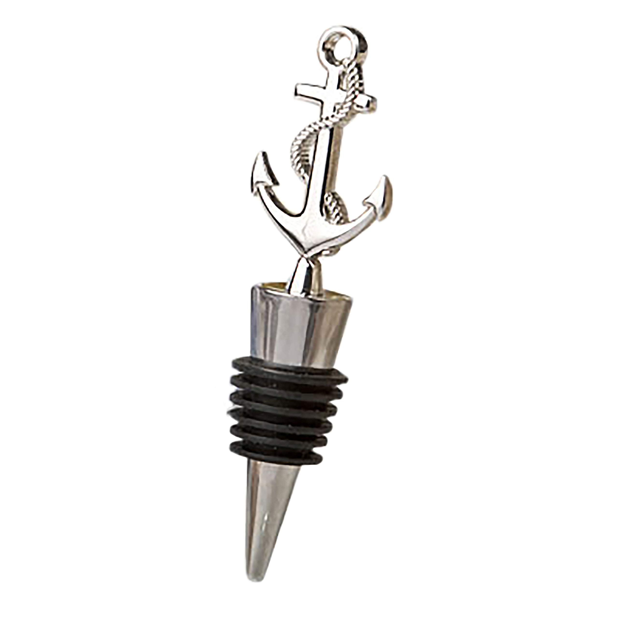 FASHIONCRAFT 1960 Nautical Wine Bottle Stopper, Silver Ocean Bottle Décor, Wine Stoppers Wedding Favors