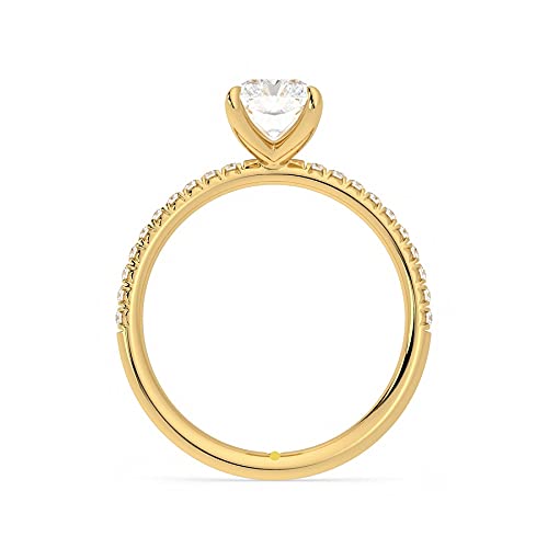 CUSTOMIZE JEWELS 1.50 Carat- 8x6 MM Radiant Cut Solitaire Moissanite Engagement Ring In 14k Gold with Accent Stone For Women,D-VVS1 (14k White Gold, 5.5)