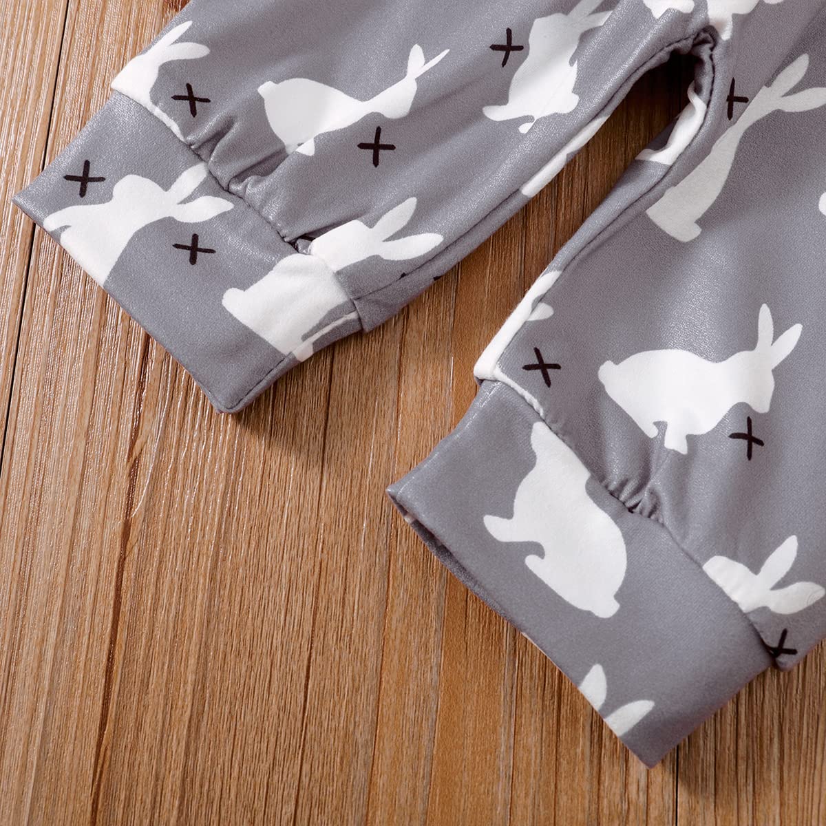FUNNYBSG Baby Boy Easter Outfit Infant Boy My 1st Easter Bunny Clothes Sets(Grey, 3-6 Months)