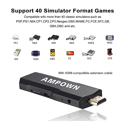 Gift Plug and Play 2022 New Video Game Console 4K HD Output 40000 Retro Games 128GB with 2.4G Wireless Controller for PS1/GBA/MD TV Game Stick Christmas GIF