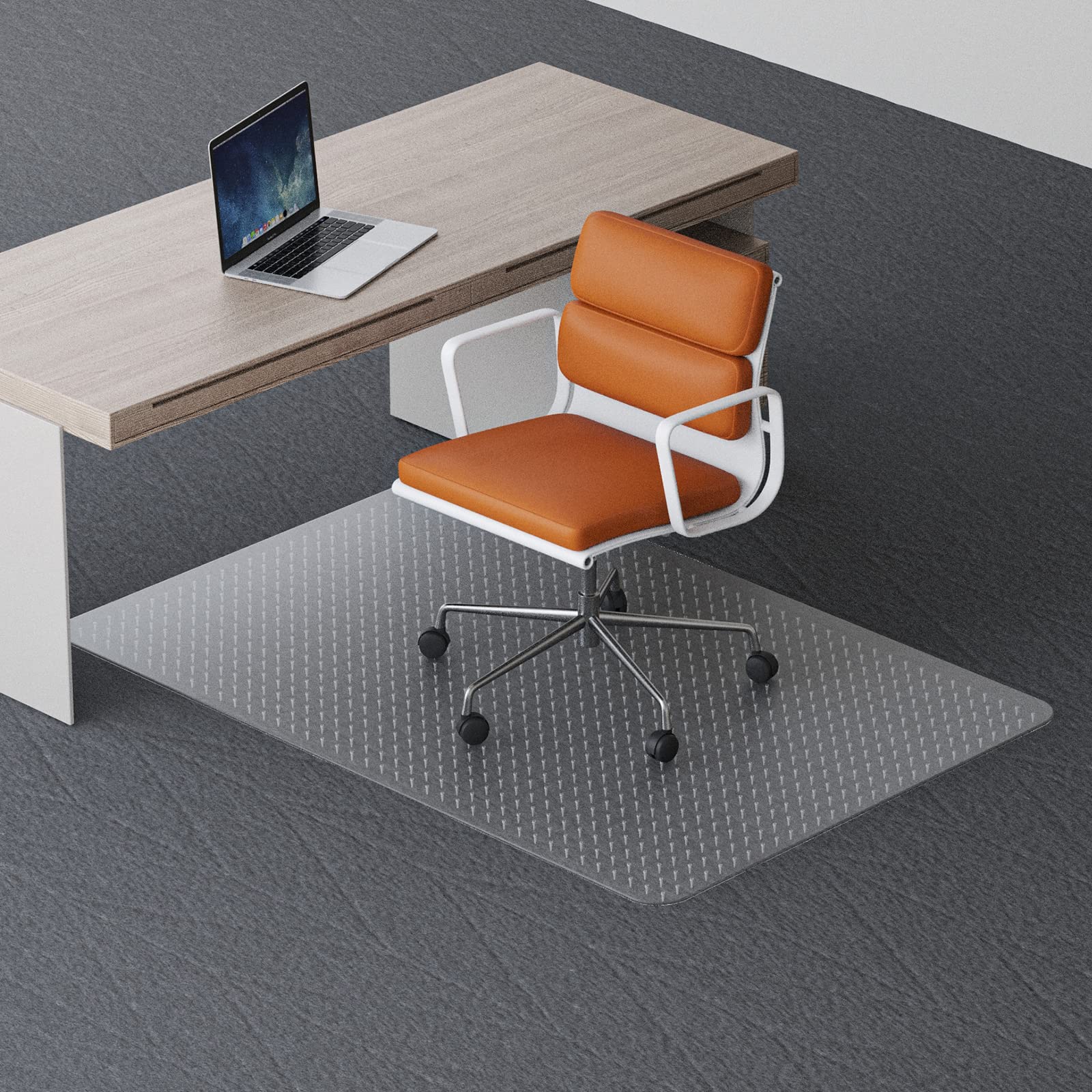 Ciconira Office Chair Mat for Carpet, 48'' x 36'' with Lip, Heavy Duty Desk Chair Mat for Low and No Pile Carpeted Floors, Computer Chair Mat Protector with Studs, Anti-Crack, Easy Glide, Clear