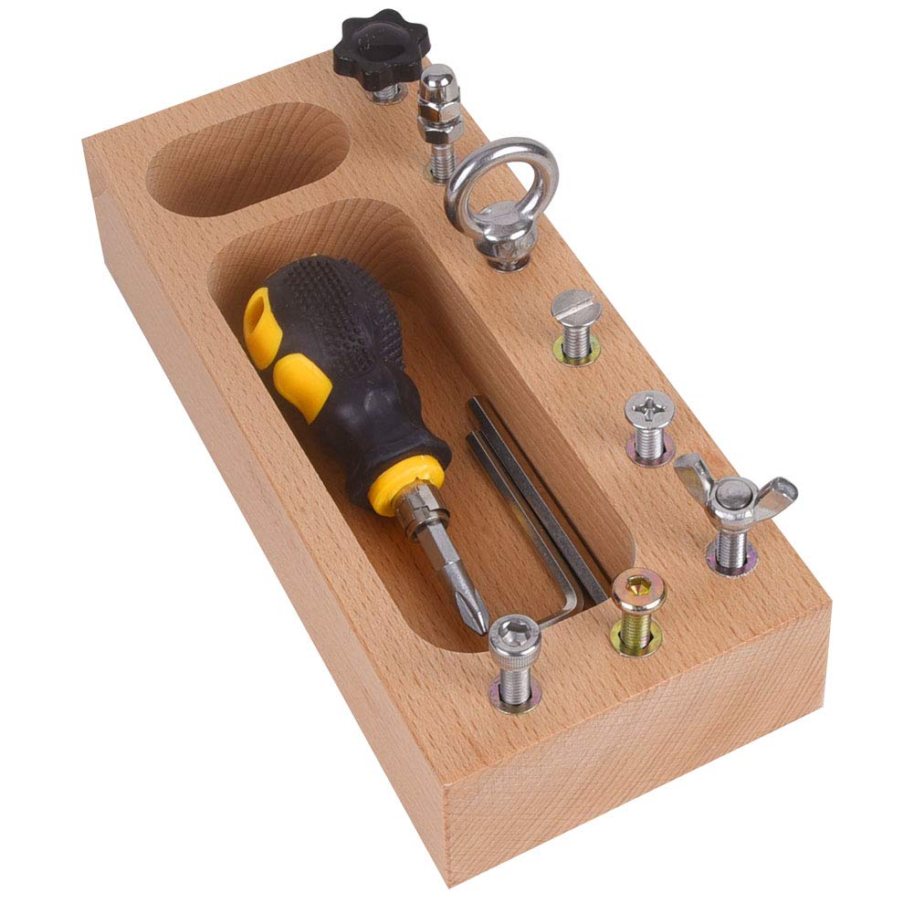 Vencer Wooden Box Screw Driver Board for Kids,Screw Sorter Game Basic Skills Educational Learning Toys,Toys for Children Over 3 Years Old Kids,Preschool Classroom Education Toy