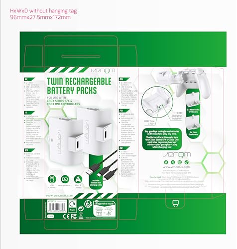Venom Rechargeable Battery Twin Pack - White (Xbox Series X, Xbox Series S)) (Xbox Series X)