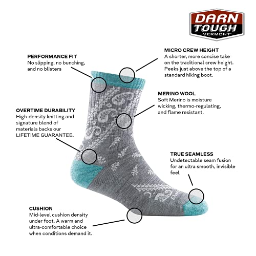 Darn Tough Vermont (Style 1979 Women's Janis Hike/Trek Sock - Gray, Small