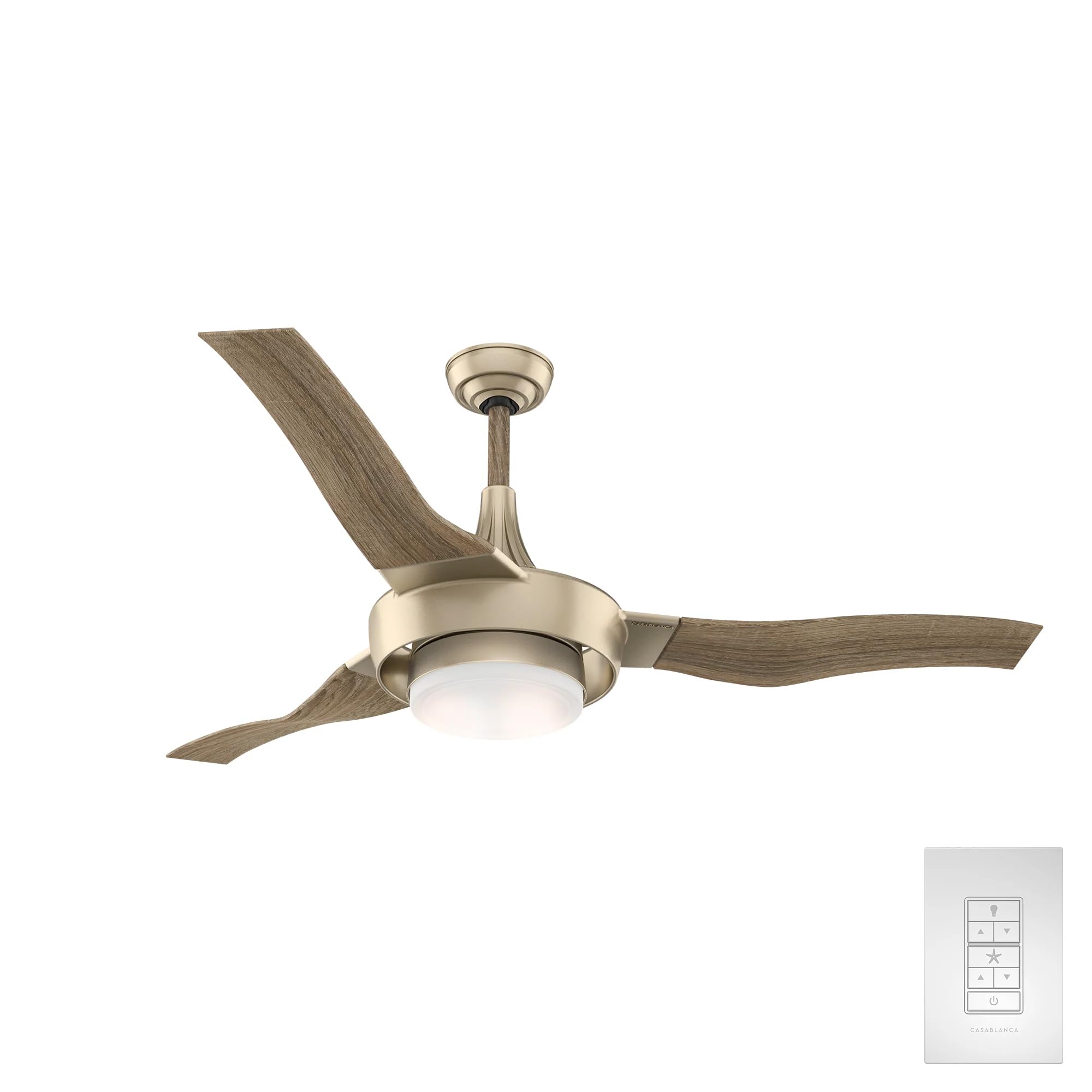 Casablanca Fan 64 inch Contemporary Metallic SunSand Ceiling Fan with Light Kit and Remote Control (Renewed)