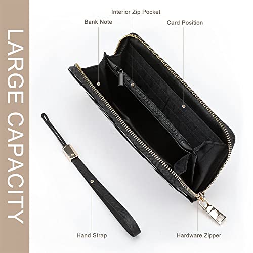 FunnyStar Halloween Bat Women's Long RFID Hand Wallet Wristlet Clutch Purse PU Leather Handbag with Wrist Strap