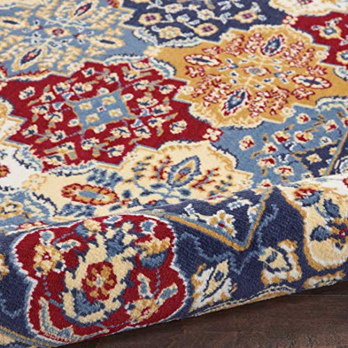Nourison Grafix Persian Multicolor 5'3" x 7'3" Area -Rug, Easy -Cleaning, Non Shedding, Bed Room, Living Room, Dining Room, Kitchen (5x7)