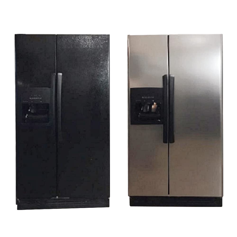 EZ FAUX DECOR Peel and Stick 36" x 72" (6ft) Brushed Nickel Stainless Steel Thick Durable Contact Paper Vinyl Refrigerator Replace Update Door Panel Cover Overlay Waterproof, Heat Resistant