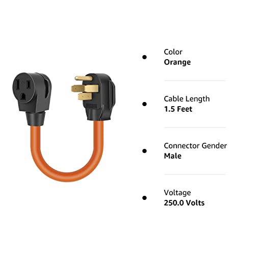Cleyean Nema 14-50P to 6-50R Welder Adapter Cord, Welder Plug Outlet Adapter Power Cord Heavy Duty STW 8AWG, 50Amp, 250V, 1.5FT