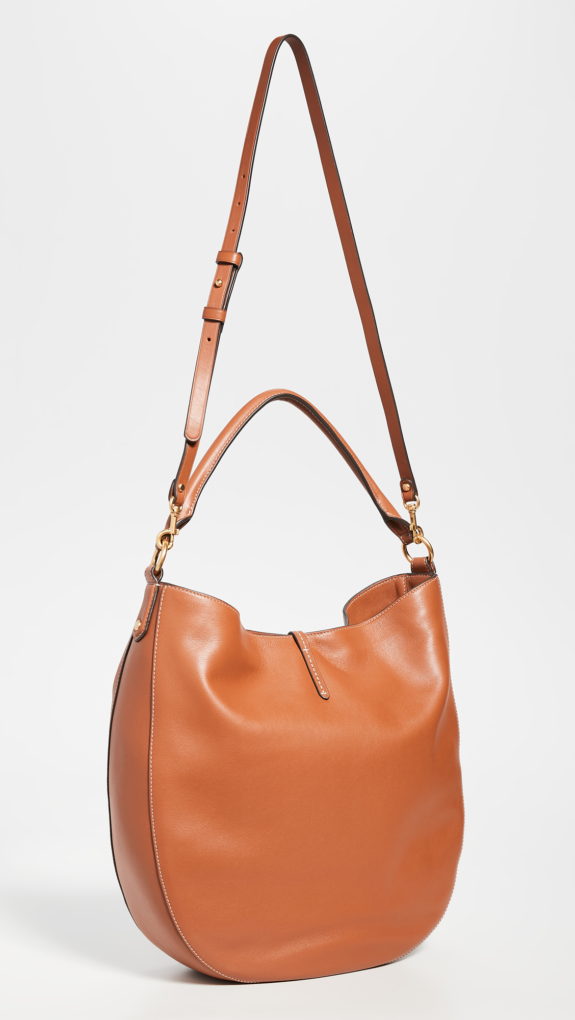 Tory Burch Women's Miller Metal Slouchy Hobo Bag, Aged Camello, Tan, One Size